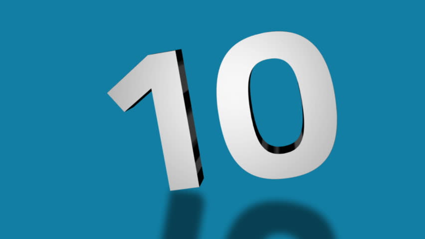 Countdown Animation From 10 To 0. With Nice Blue Background. Stock ...