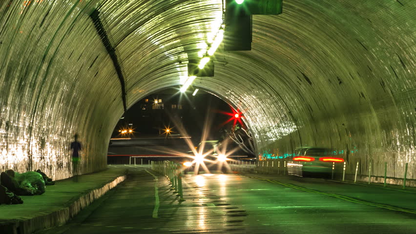Night City Traffic Tunnel Timelapse Stock Footage Video (100% Royalty ...