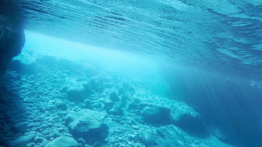 4K! High Quality Looping Animation Of Ocean Waves From Underwater ...