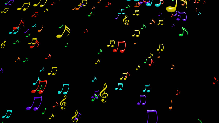 Animated Flying Colorful Music Notes On Transparent Background 2 (from ...