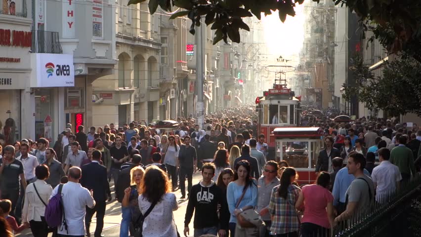 ISTANBUL, TURKEY - 13 APRIL 2013: A Tourist Tram Is Making Its Way ...