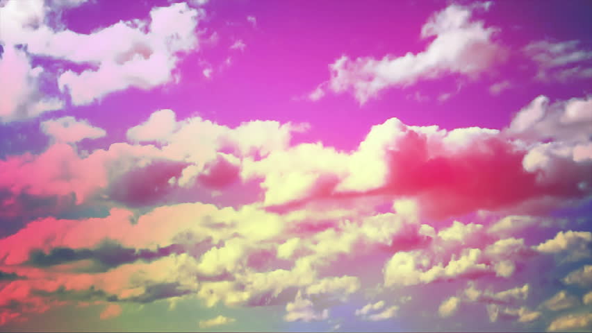 Flying Over Rose Heaven Clouds. Looped 3d Animation. HD 1080. Stock ...