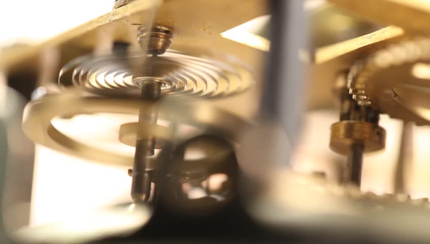 Time-lapse Of Beautiful, Antique Clock With Decorations. (high ...