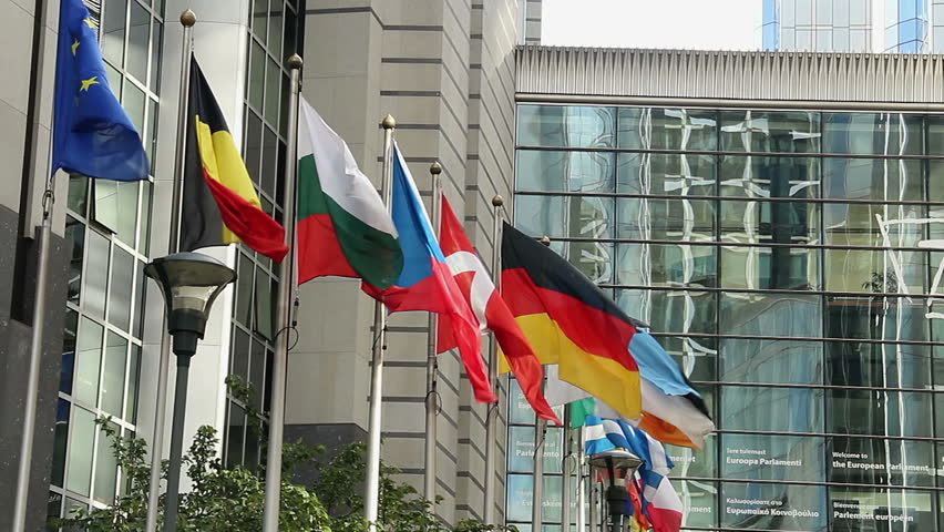 European Union Country Flags Move, Reflect On European Parliament ...