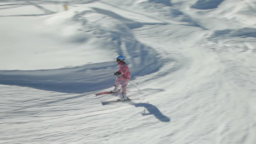 Young Teenage Girl Skiing and Stock Footage Video (100% Royalty-free ...