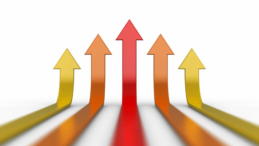 Five Arrows Moving Up. White Stock Footage Video (100% Royalty-free ...