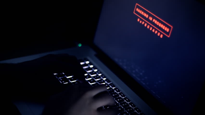 Hacker Close Up Typing On Keyboard With Tapping Sound Stock Footage ...