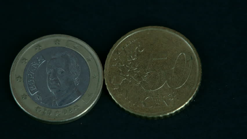 Stock video of two 50 cent spain euro coin | 8349352 | Shutterstock