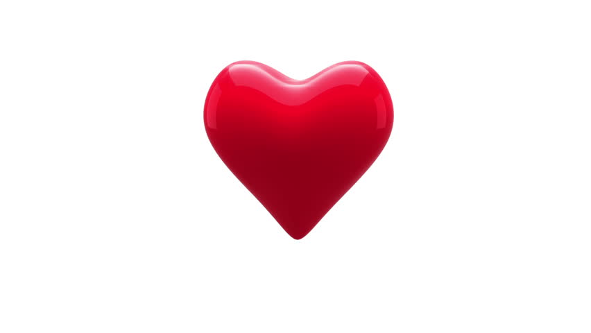 Digital Animation Of Red Heart Thumping On White Background Stock ...