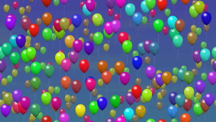 Colorful Balloons Flying In Slow Motion, Festive, Party Video ...