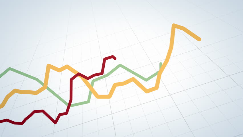 Positive And Negative Trend Chart On White Background. Stock Footage ...
