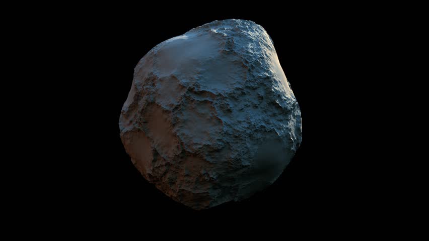 4k High Detailed Rotating Asteroid Or Meteor Texture, Isolated On Black ...