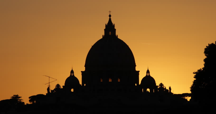 Golden Sunset St. Peter's Basilica Vatican City Rome Italy, San Pietro ...