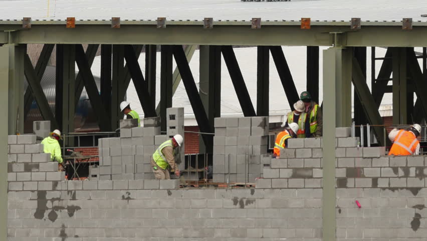 Crew of Construction Workers Build Stock Footage Video (100% Royalty ...