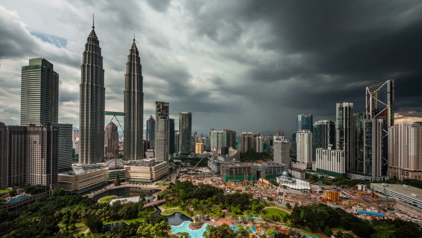 KUALA LUMPUR, MALAYSIA - CIRCA FEB 2014: 4K Timelapse, Cloudscape View ...