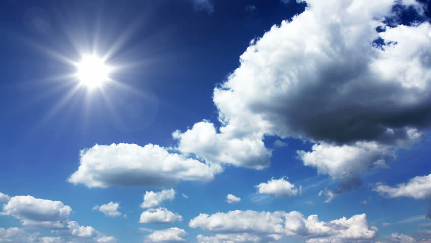 Beautiful Sunny Sky With White Fluffy Clouds Stock Footage Video 412981 ...