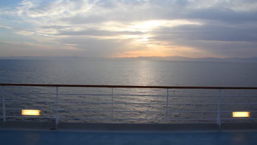 Stock video of sunset in sea, view from deck | 910372 | Shutterstock