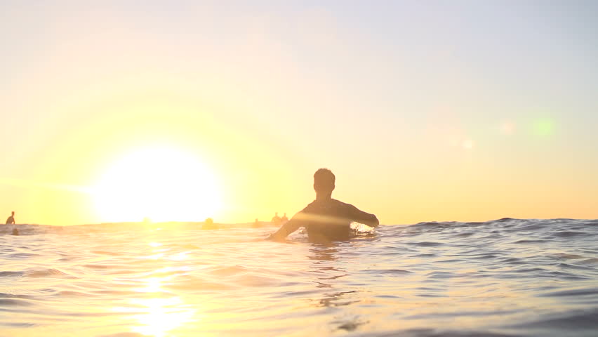 Surfer Girl Waiting For Wave At Sunset Stock Footage Video 11233736 | Shutterstock