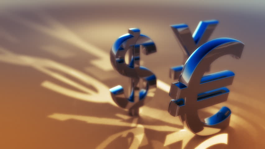 Stock Video Clip of 3d animated symbols of main global currency ...