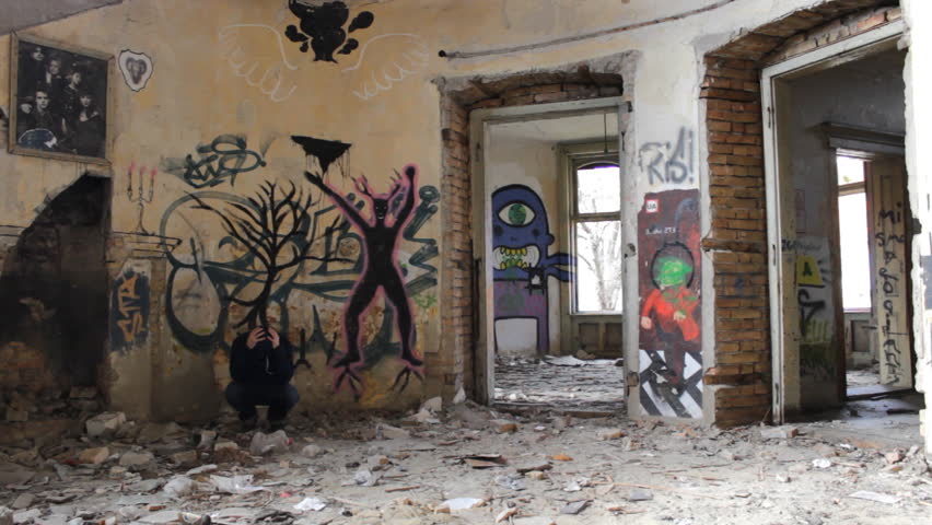 Ghetto House with a Graffiti Stock Footage Video (100% Royalty-free ...