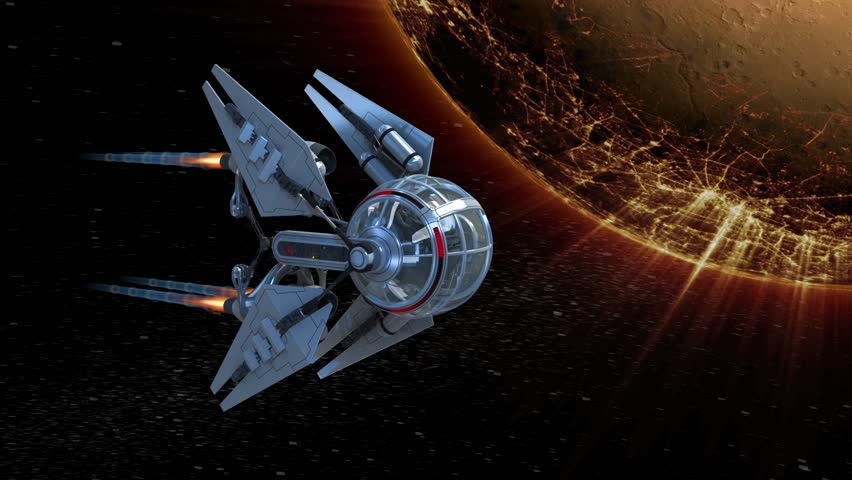 Spherical Manned Drone Orbiting an Stock Footage Video (100% Royalty ...