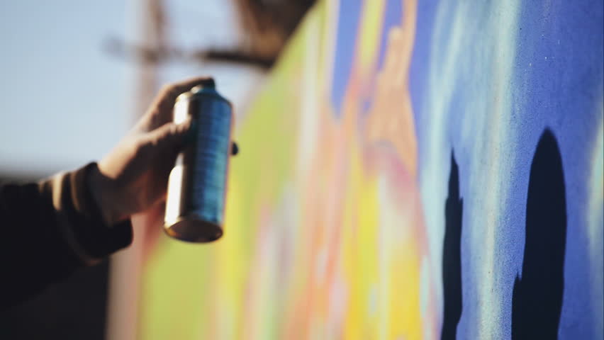 Graffiti Artist Paint Spraying the Stock Footage Video (100% Royalty ...