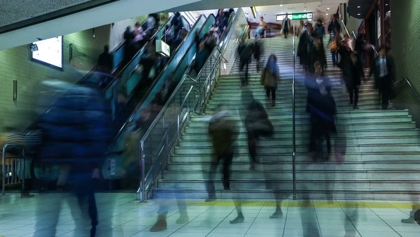 Video stock a tema subway rush hour time-lapse using | 9510302 ...