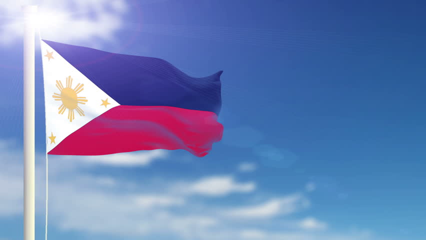 Philippines Flag Slowly Waving. Alpha Included. Seamless Loop. Stock ...