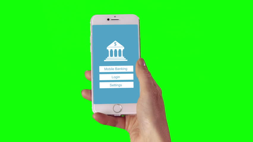 Digital Animation Of Woman Using Mobile Banking On Her Phone Stock ...